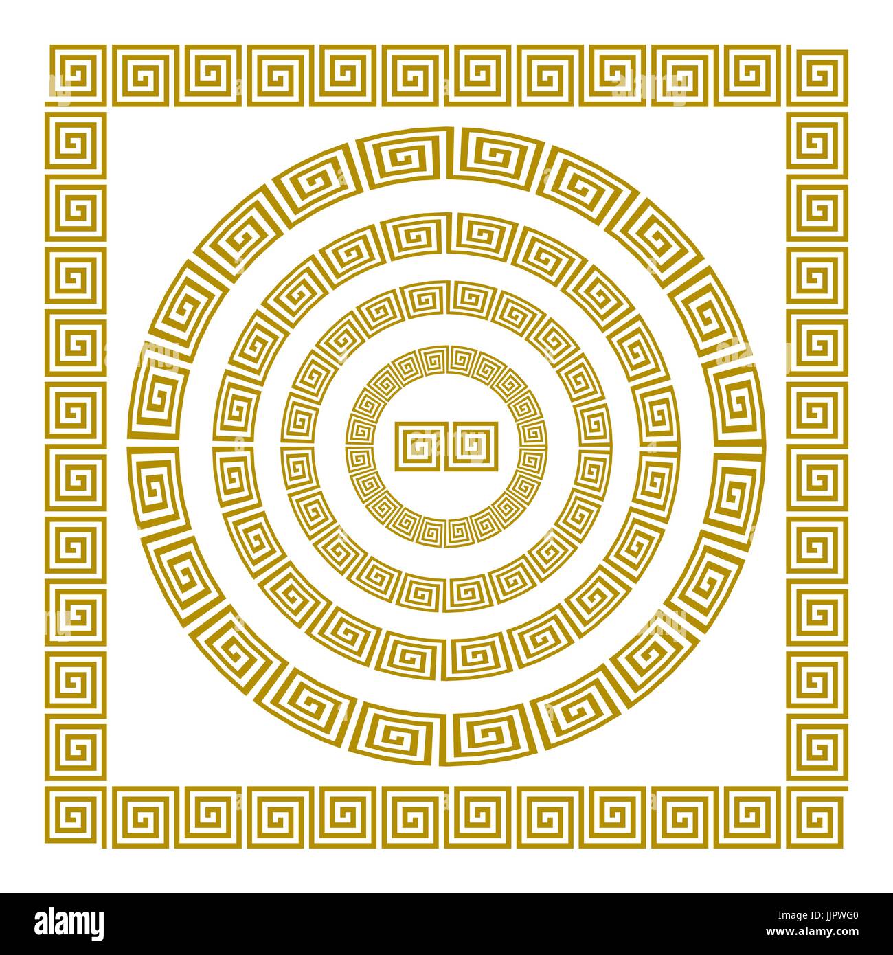 Round and rectangular classical roman or greek frame vector art Stock ...