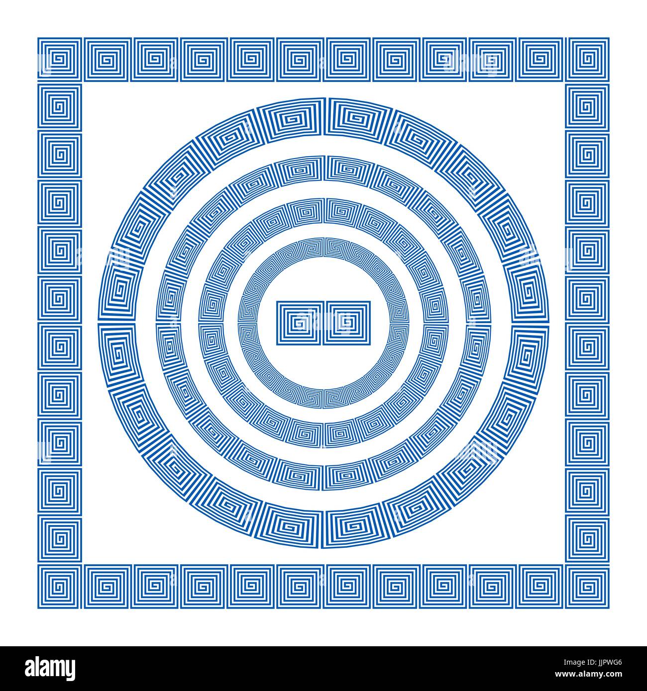 Set of brushes to create the Greek Meander patterns. Greek traditional ...