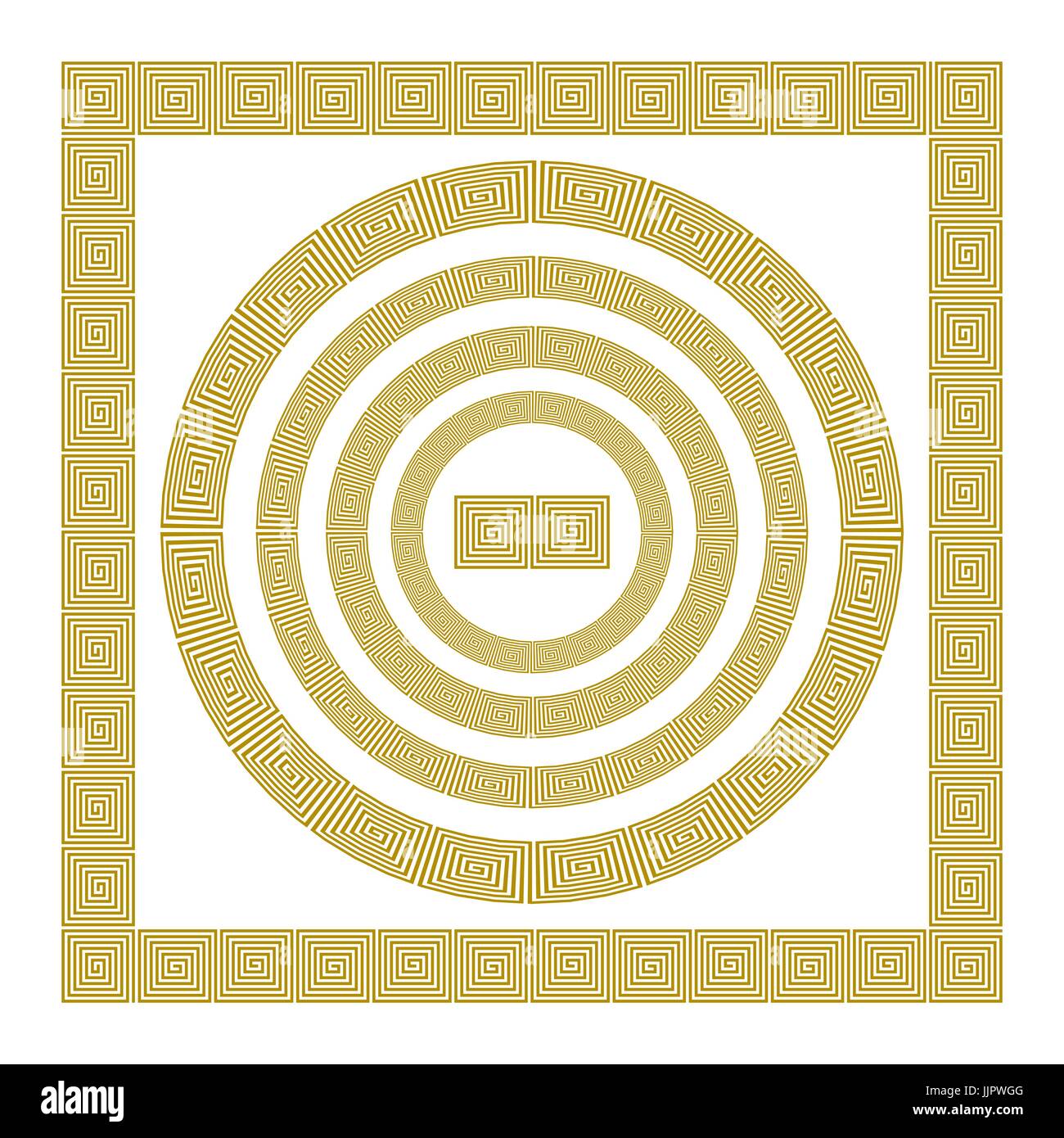 Round and rectangular classical roman or greek frame vector art Stock ...