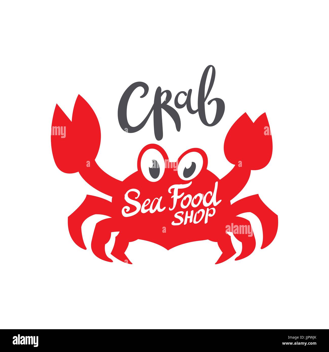 Crab silhouette. Seafood shop logo branding template for craft food ...