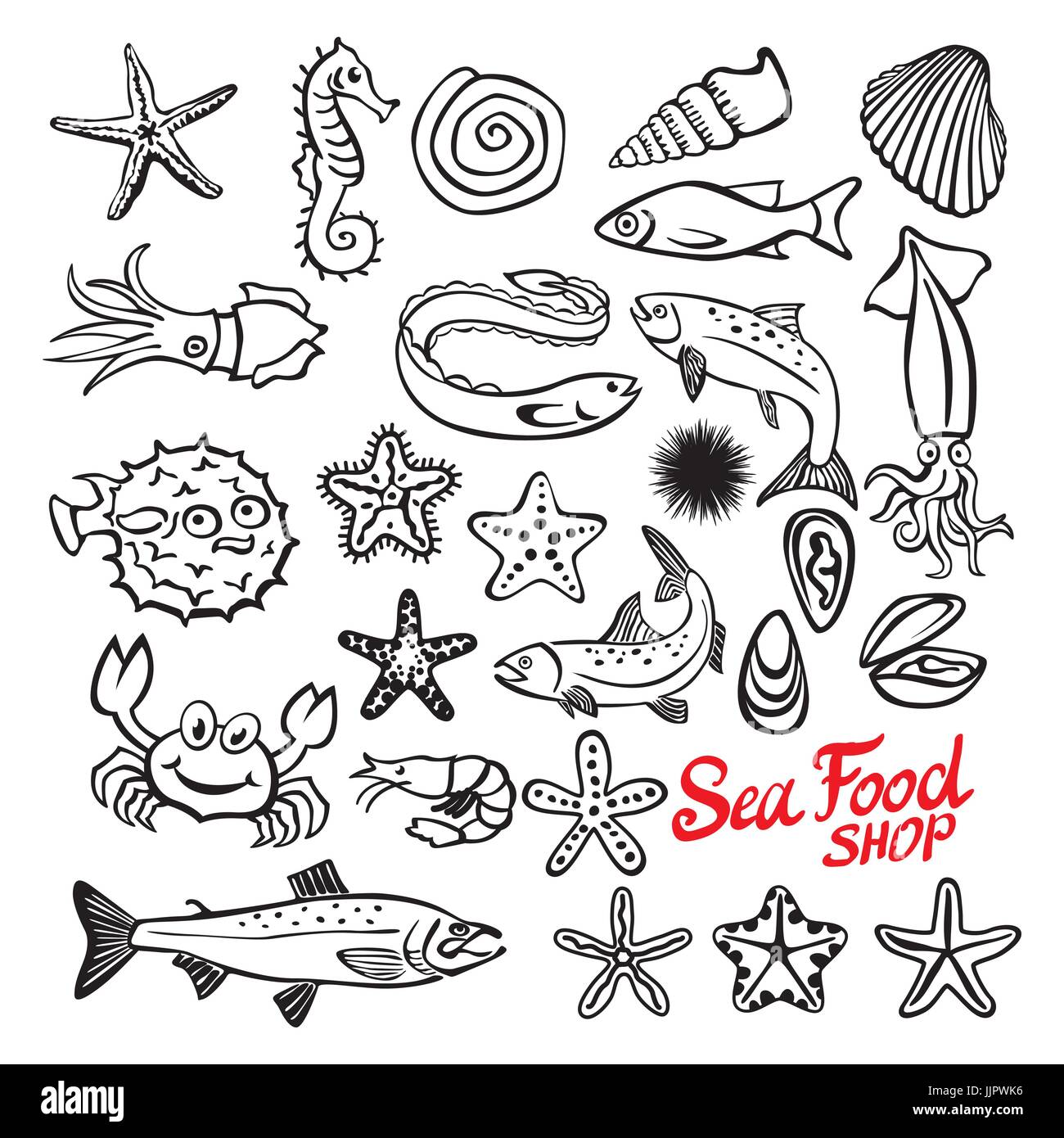 Shells fish deep sea Cut Out Stock Images & Pictures - Alamy