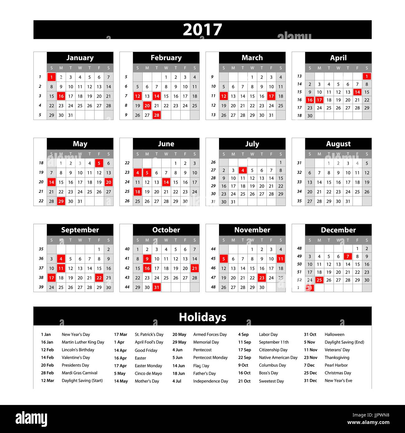 April flat daily calendar Cut Out Stock Images & Pictures - Alamy