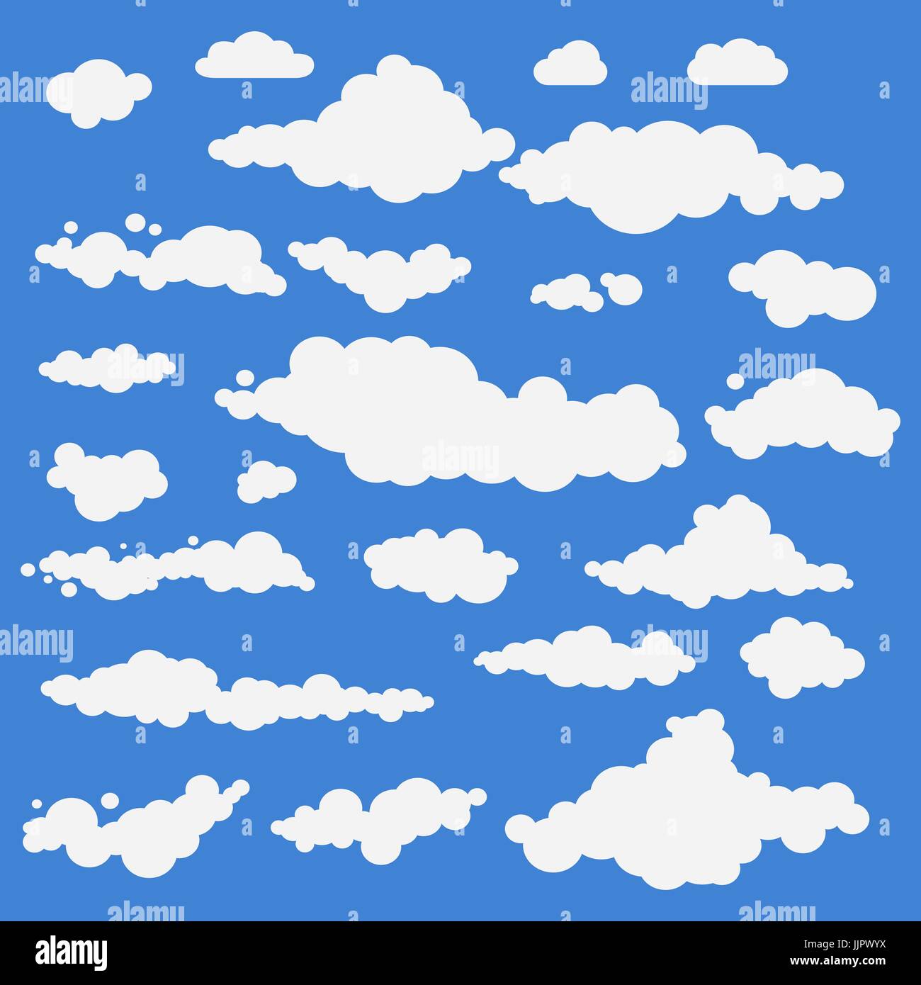 Vector illustration of clouds collection set blue art Stock Vector ...