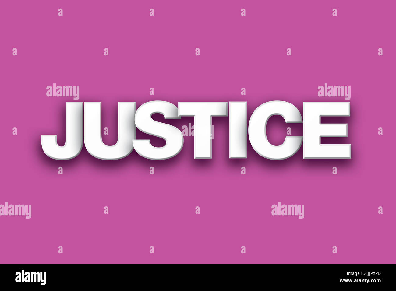 The word Justice concept written in white type on a colorful background ...