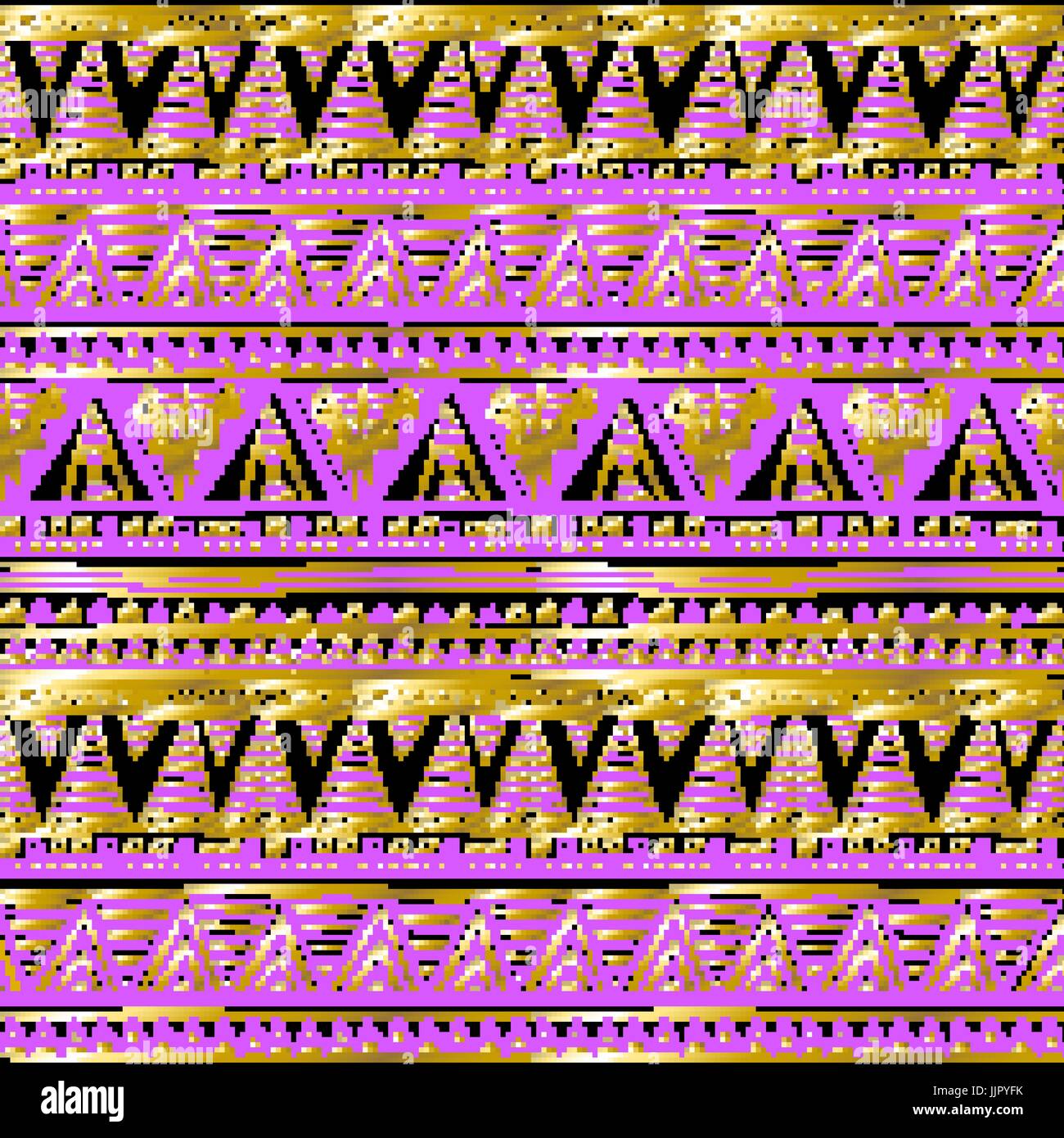 Intersecting Curved Lines And Scrolls Seamless Flower Pattern Vector Illustration Gold On