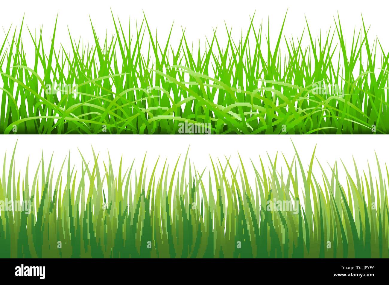2 Backgrounds Of Green Grass, Isolated On White Background, Vector ...