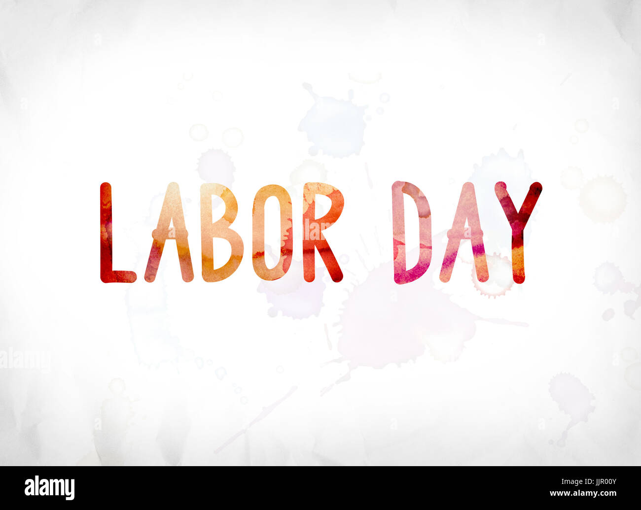 The words Labor Day concept and theme painted in colorful watercolors ...