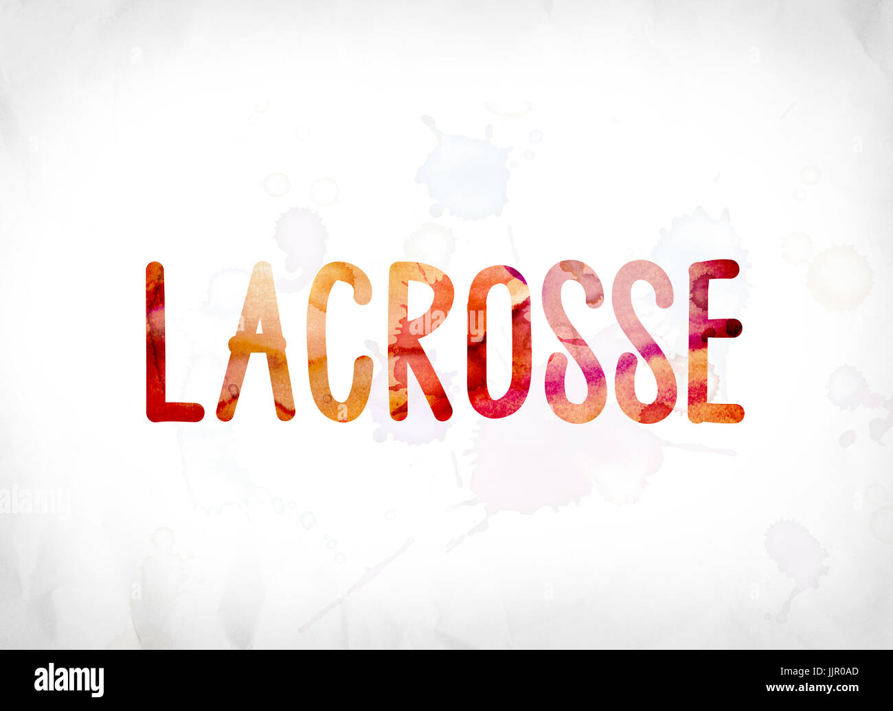 The word Lacrosse concept and theme painted in colorful watercolors on ...