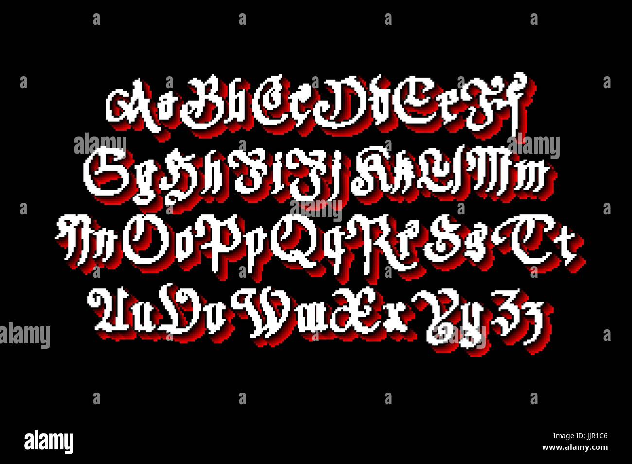 vintage gothic old style typeface on dark background art Stock Vector ...