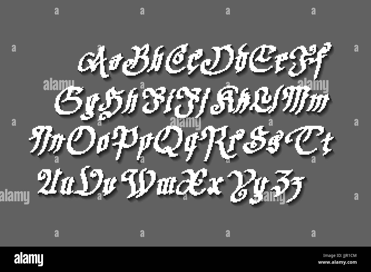 vintage gothic old style typeface on dark background art Stock Vector ...