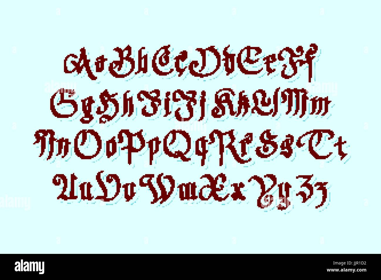 Gothic font medieval letter Stock Vector Images - Alamy