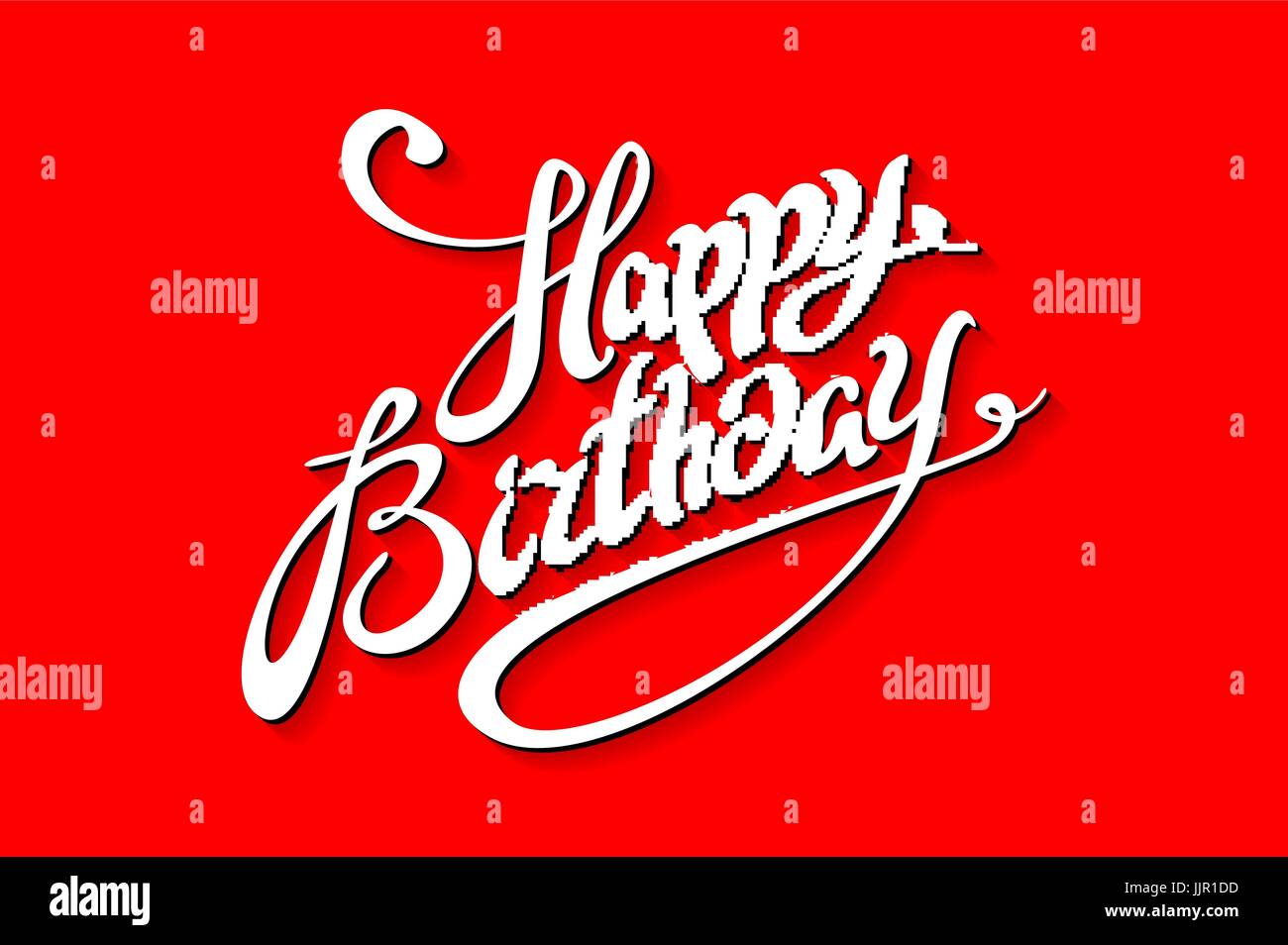happy birthday lettering template vector illustration red background ...