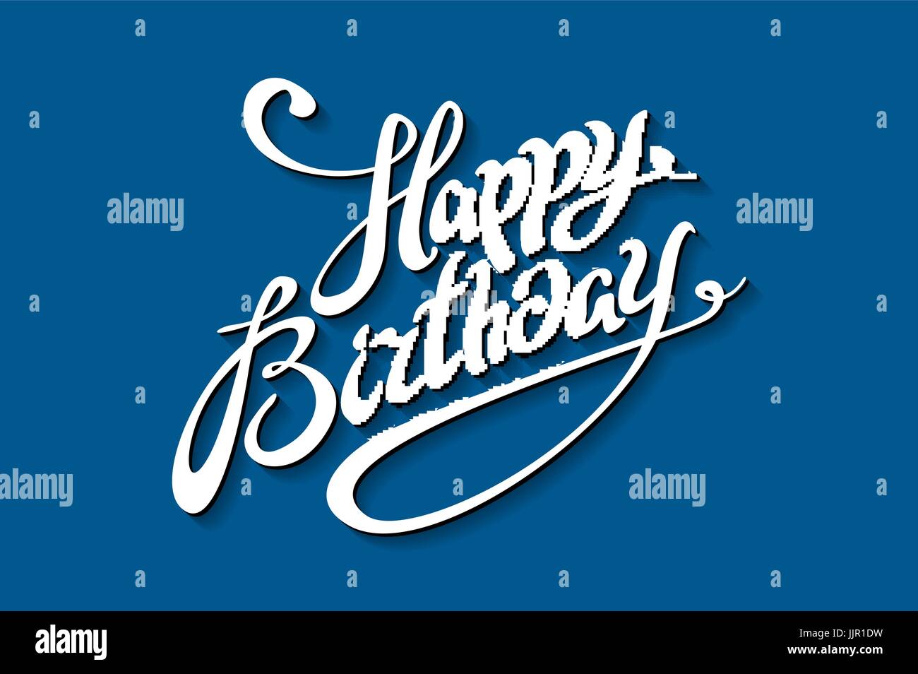 Happy Birthday Brush Script Style Hand lettering. Retro Vintage Custom ...