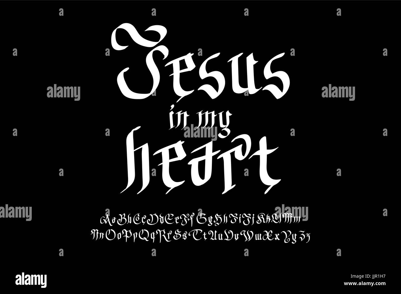 Bible lettering. Christian art. Jesus in my heart Stock Vector Image ...