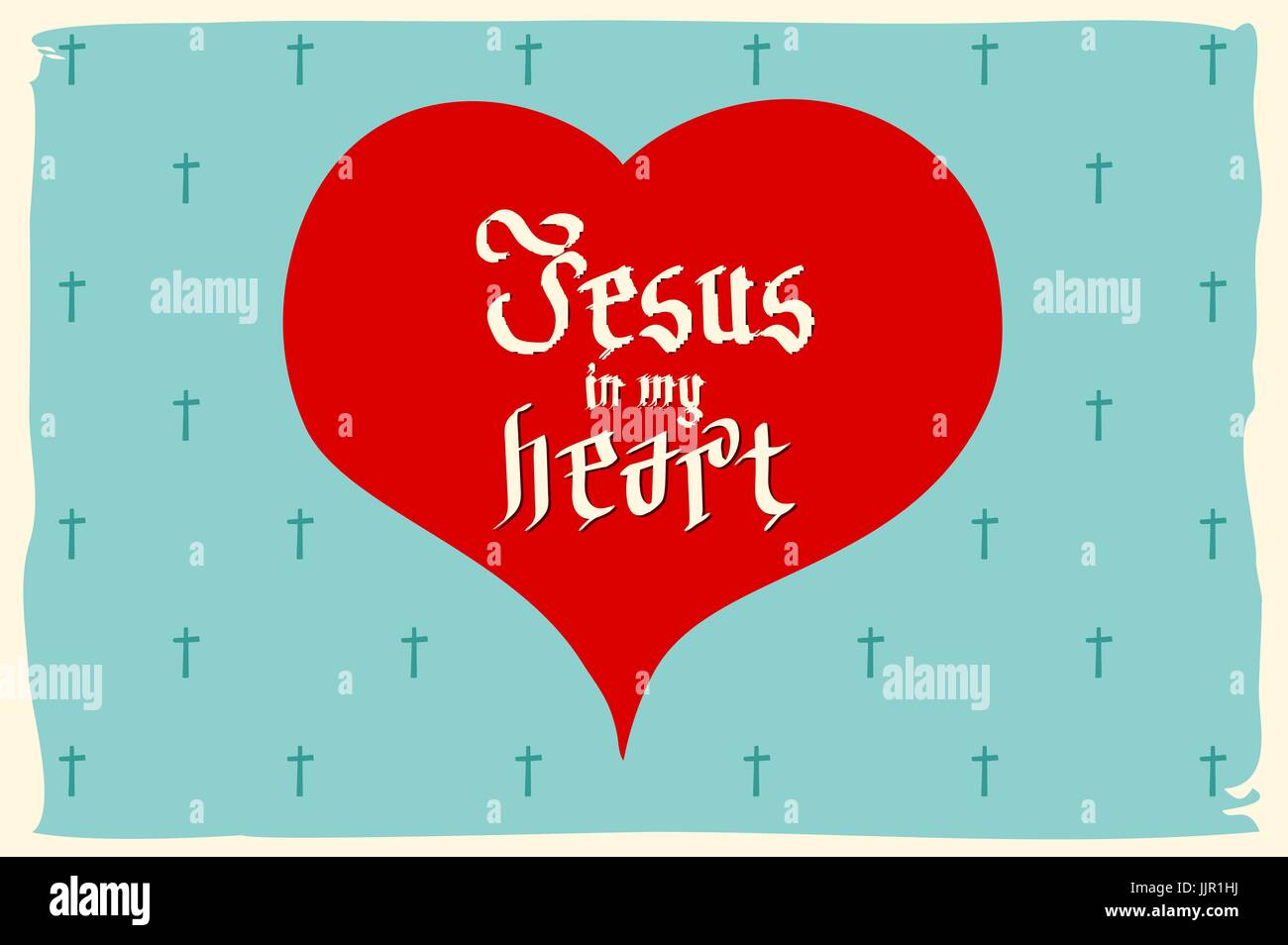 gothic Bible lettering. Christian art. Jesus in my heart. vector ...