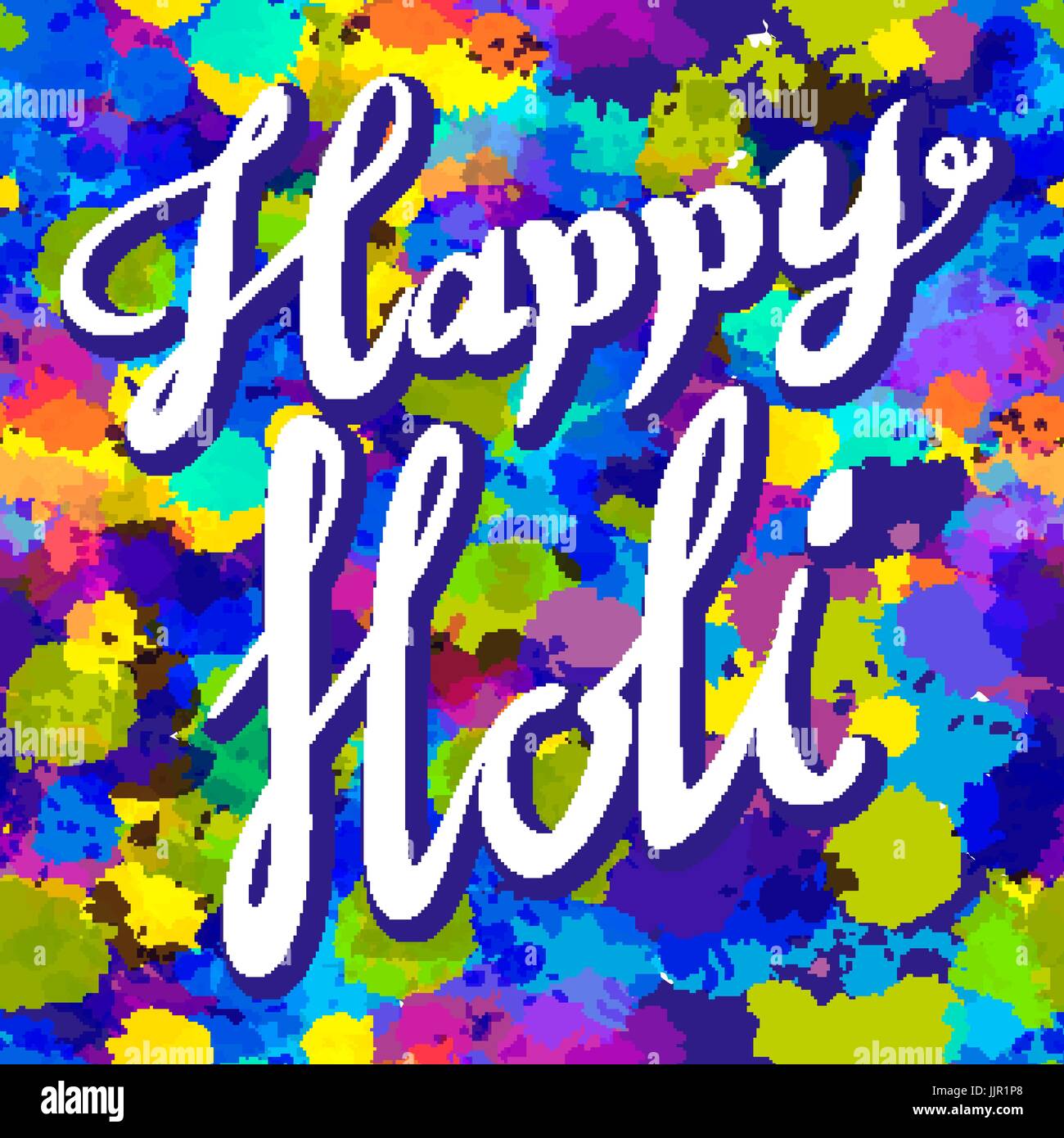 Happy Holi spring festival of colors greeting vector background with ...