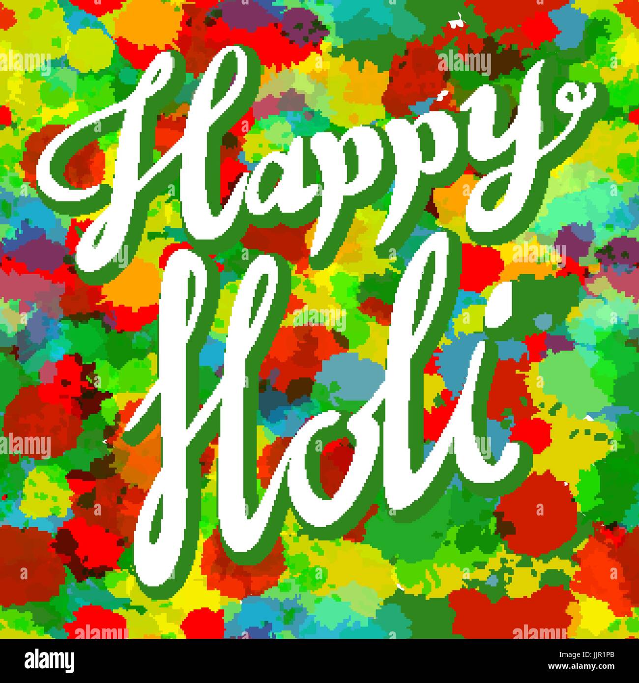 Happy Holi spring festival of colors greeting vector background with ...
