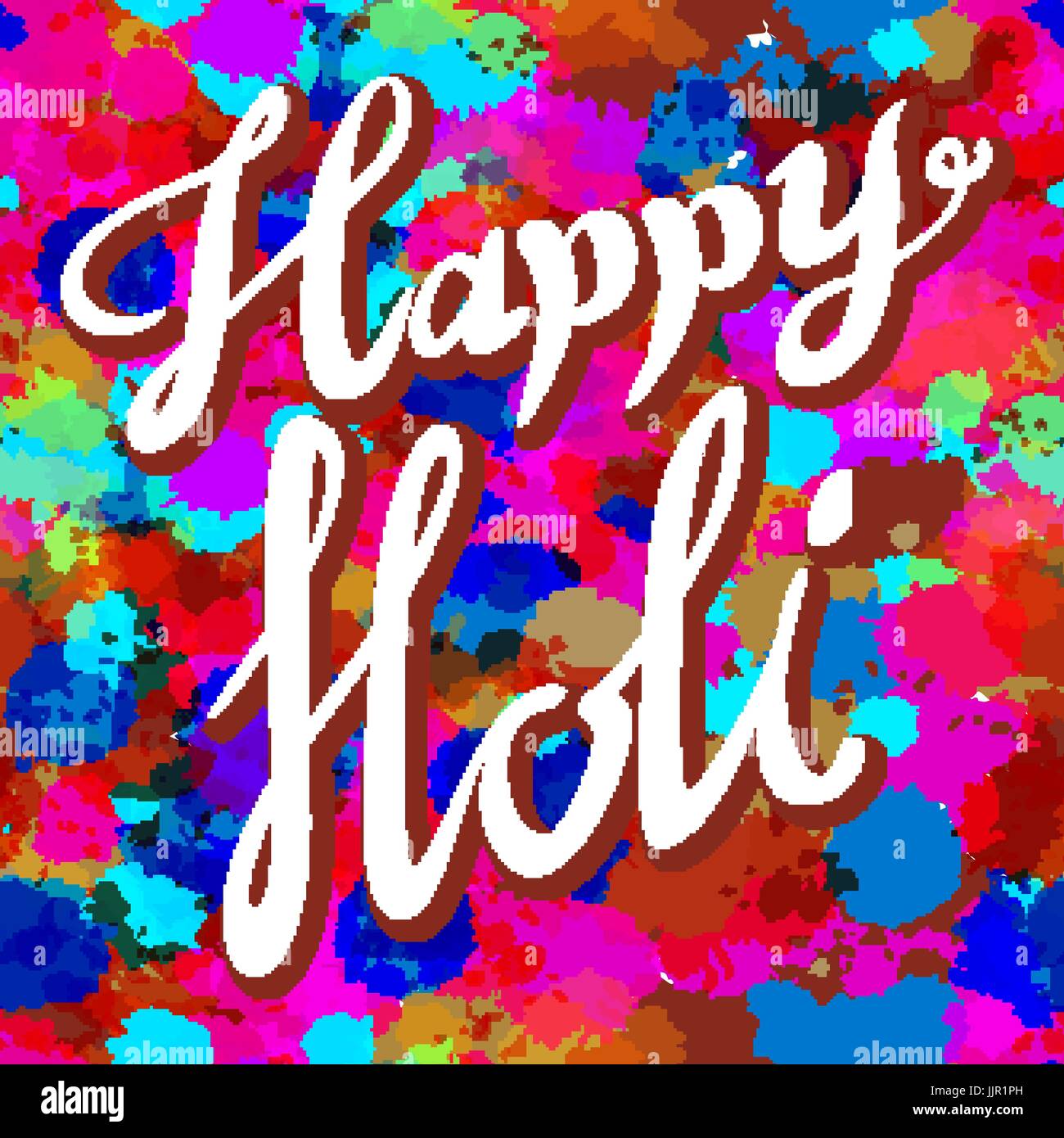 Happy Holi spring festival of colors greeting vector background with ...