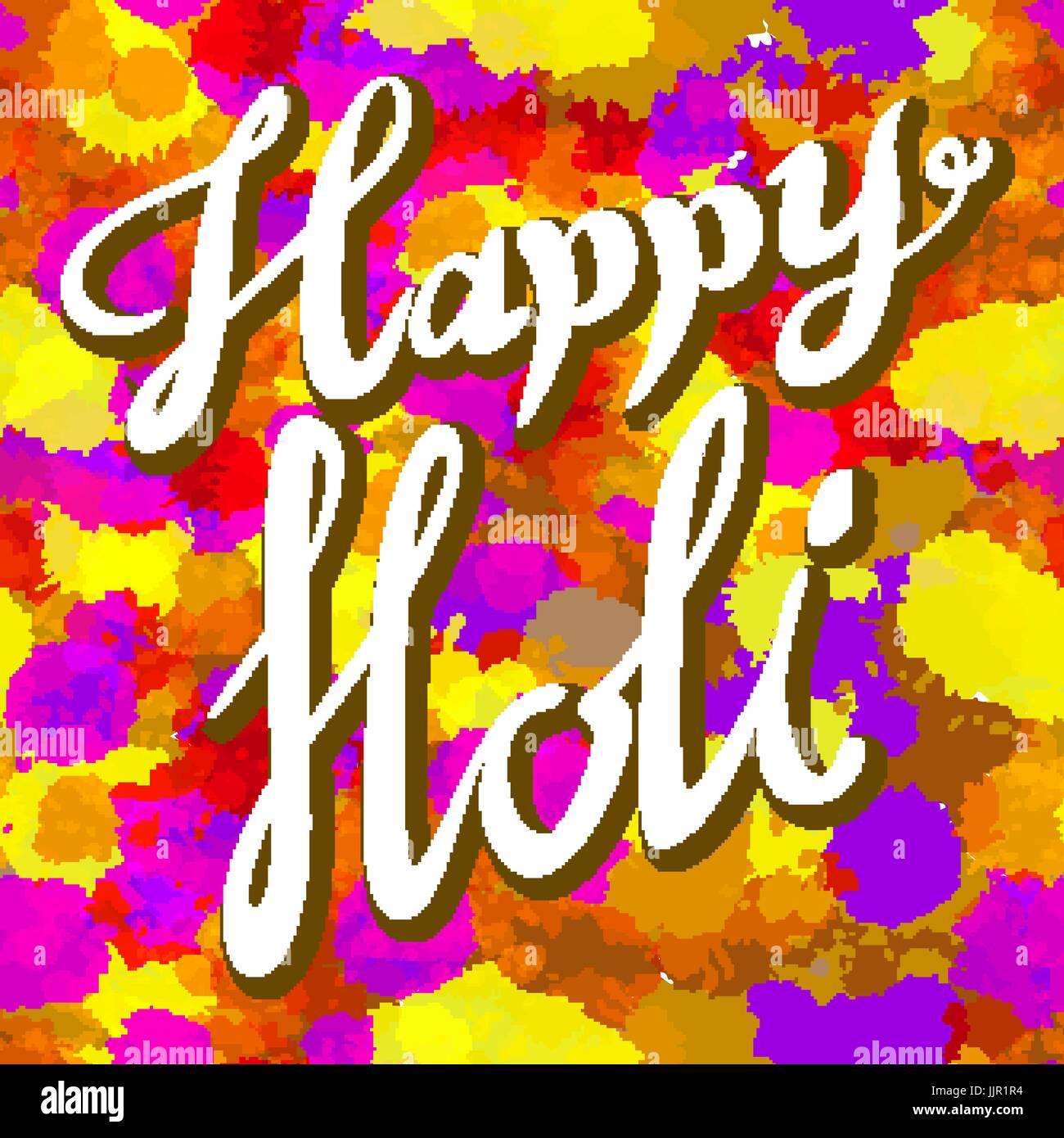 Happy Holi spring festival of colors greeting vector background with ...