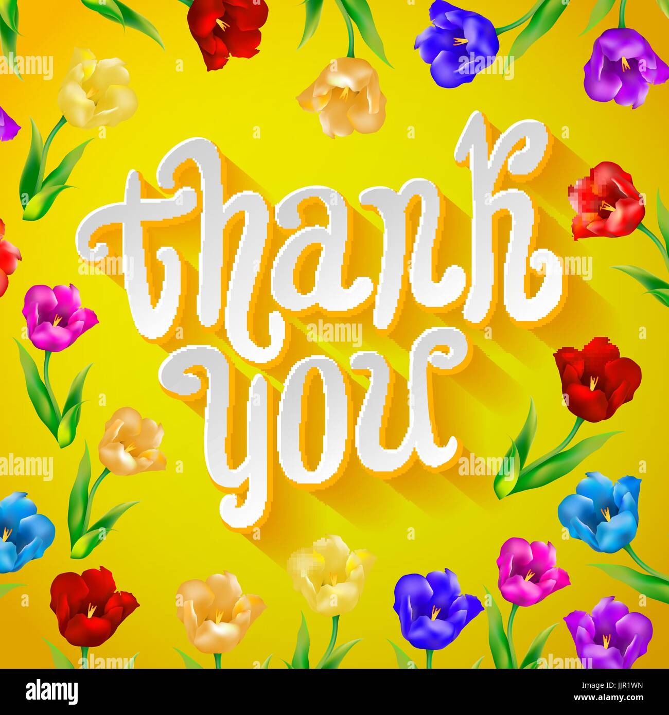 Greeting Card template in yellow and white. Great for Thank You or ...