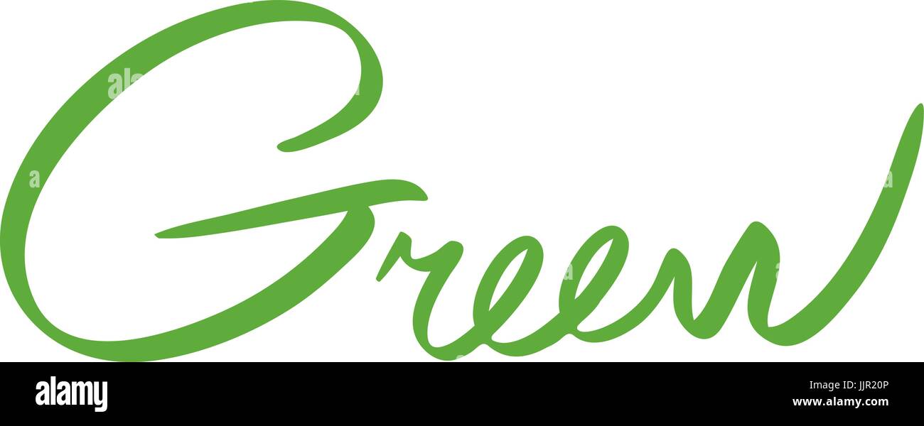 Vector green hand drawn design hand-written name of the color green art ...