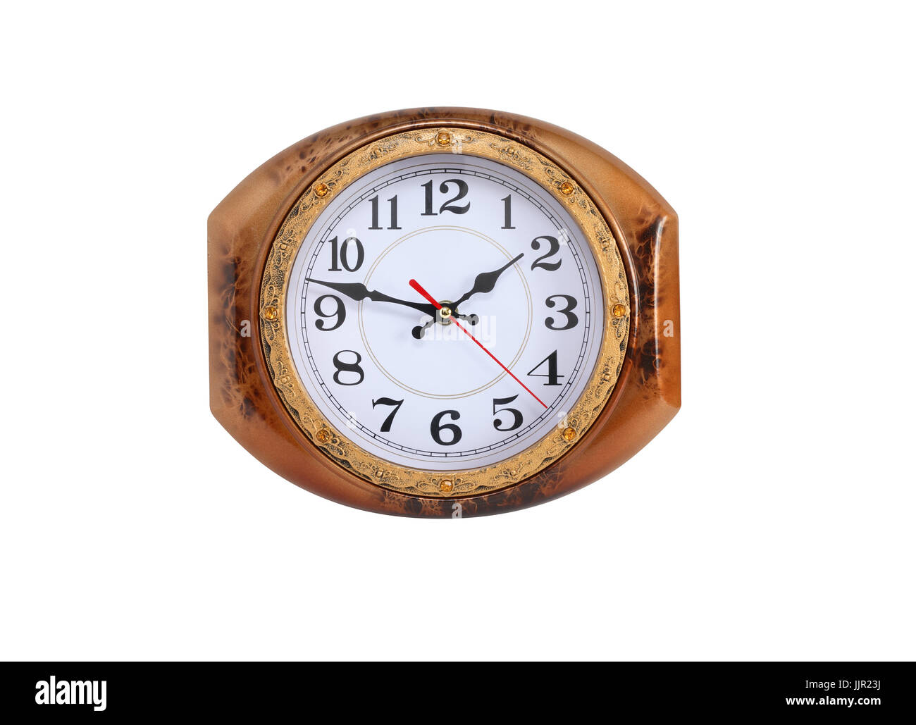 Nice Vintage Wall Clock Isolated On White With Clipping Path Stock