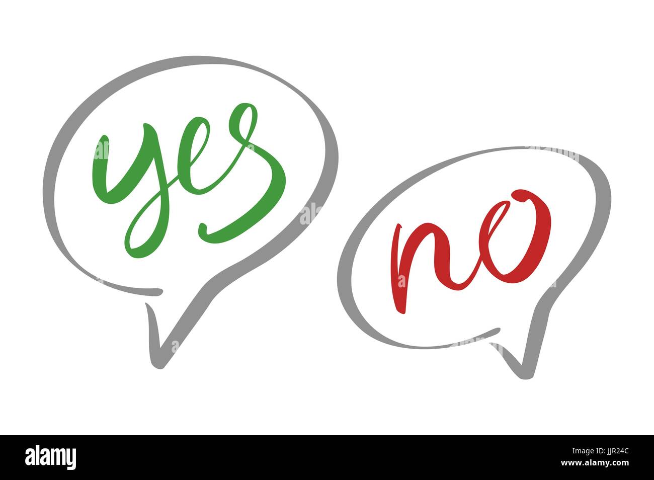 Yes No speech bubbles vector lettering art Stock Vector Image & Art - Alamy
