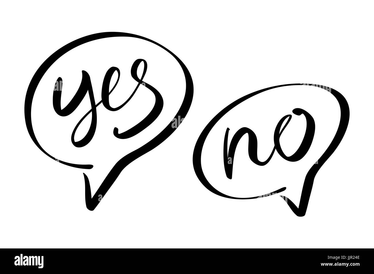 Yes No speech bubbles vector lettering art Stock Vector Image & Art - Alamy
