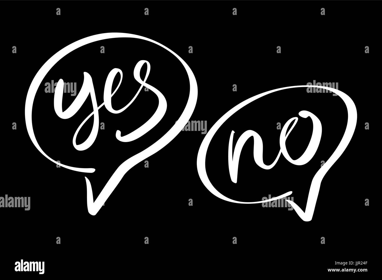Yes No speech bubbles vector lettering art Stock Vector Image & Art - Alamy