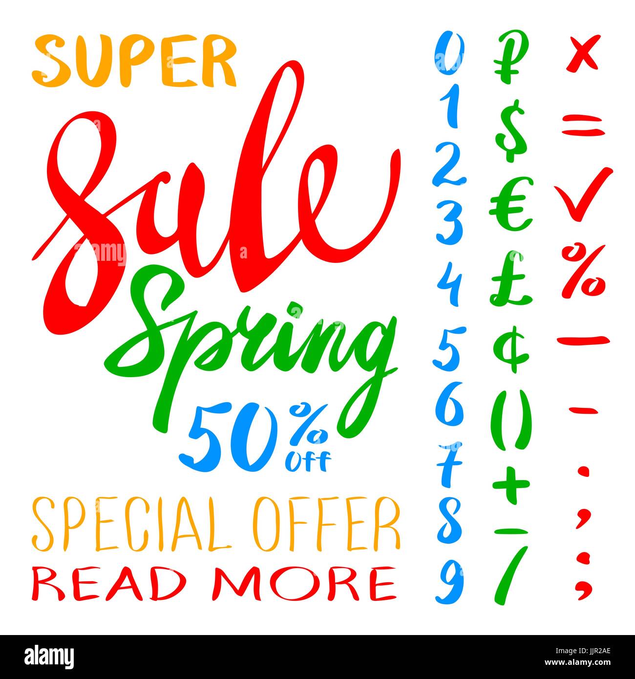 super Spring Sale Lettering Typography Design. Vector Spring Sale ...