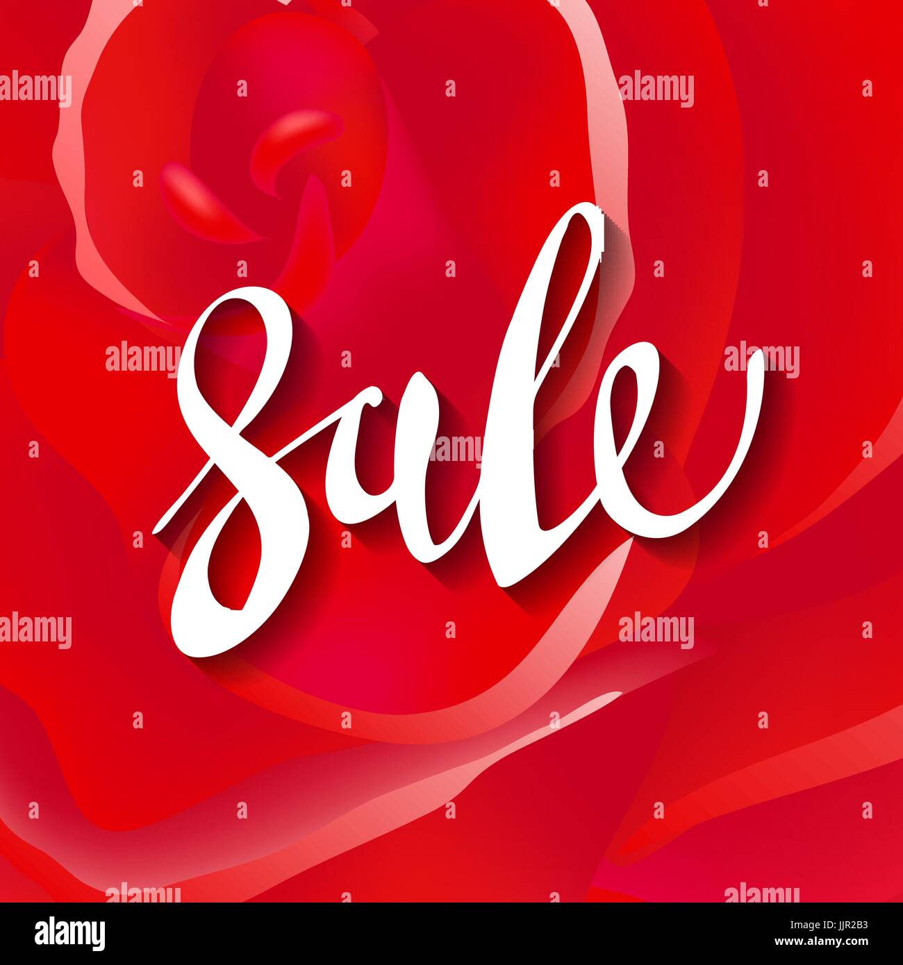 pretty flower red roses. text sale lettering. art Stock Vector Image ...