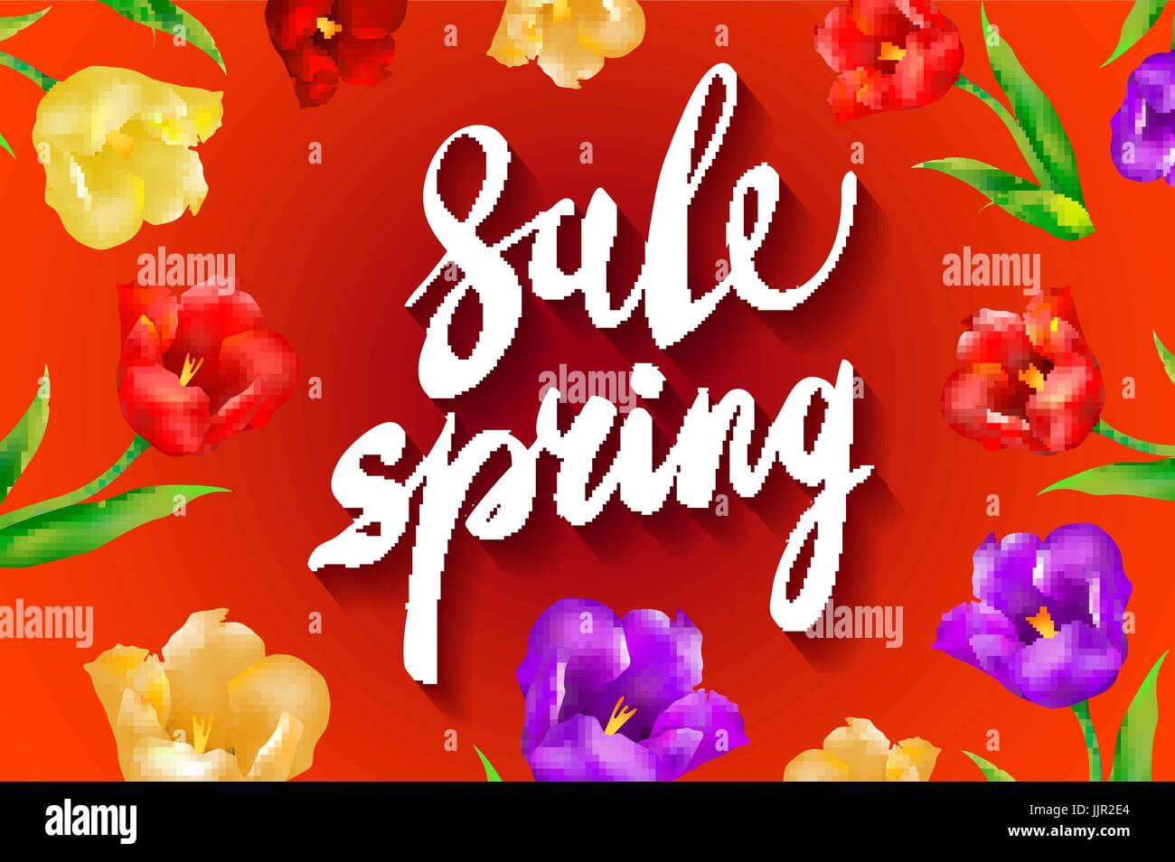 Spring sale, amazing offers message on a red background Stock Vector ...