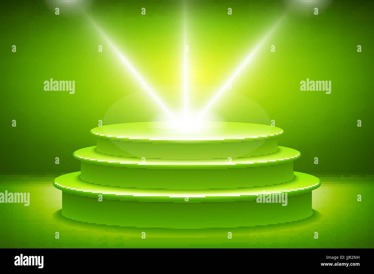 green Illuminated stage podium for award ceremony vector illustration ...
