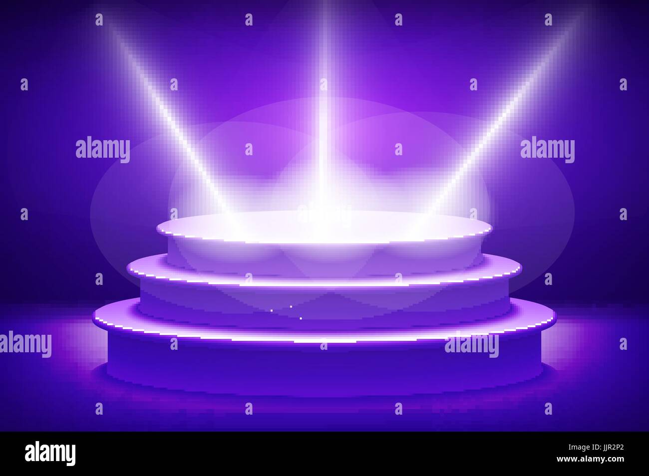 violet Illuminated stage podium for award ceremony vector illustration ...
