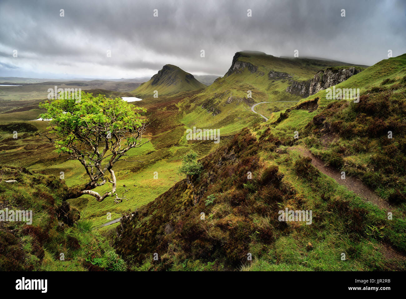 Rain blowing through the Quiraing Stock Photo - Alamy