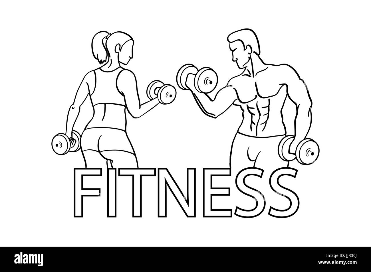 man and woman of fitness silhouette character vector design template ...