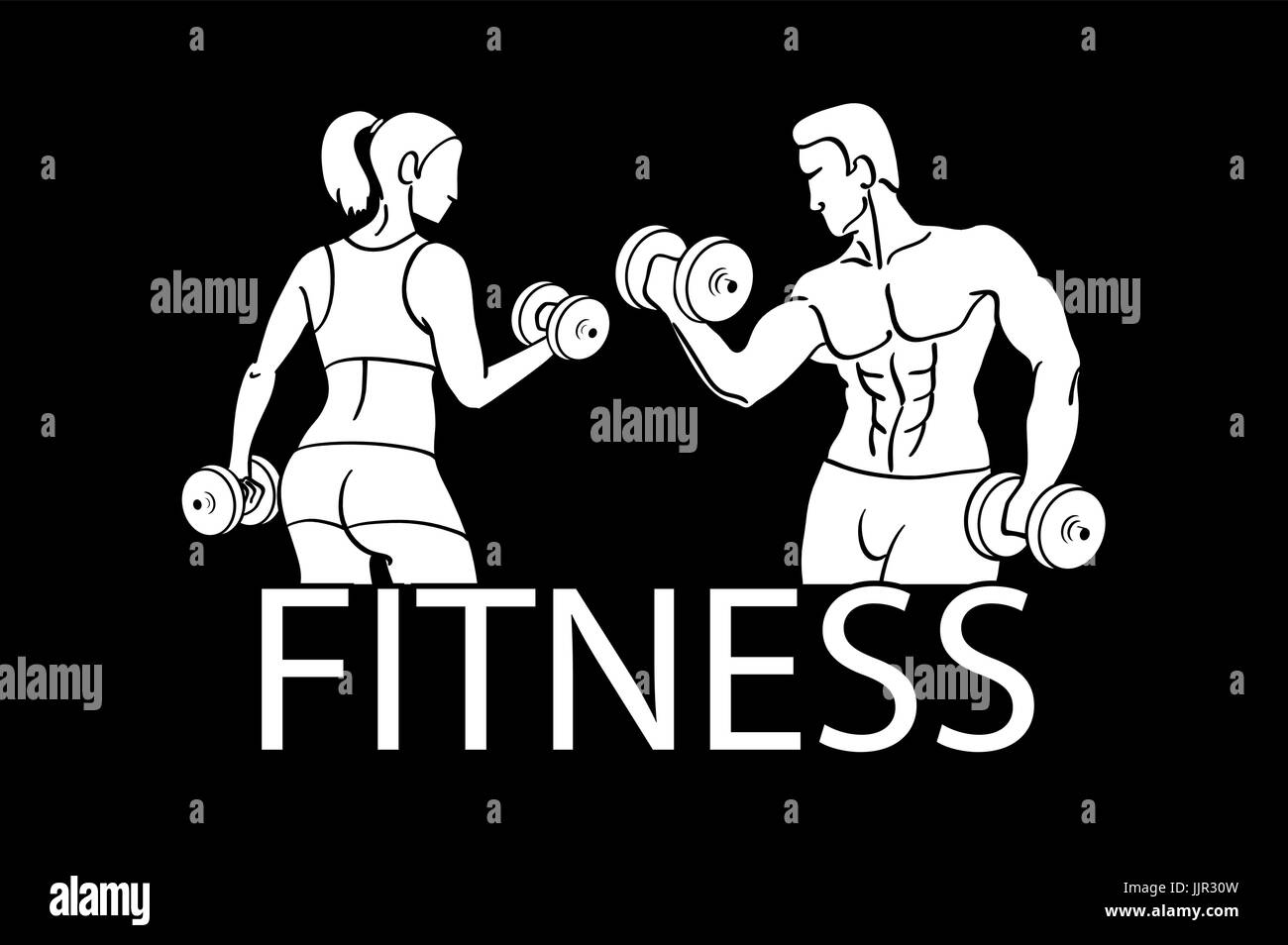 man and woman of fitness silhouette character vector design template ...
