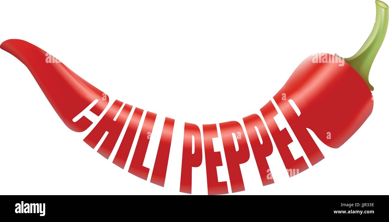 Fresh Chili Pepper Lettering. Chili Pepper Titles Isolated On A White ...
