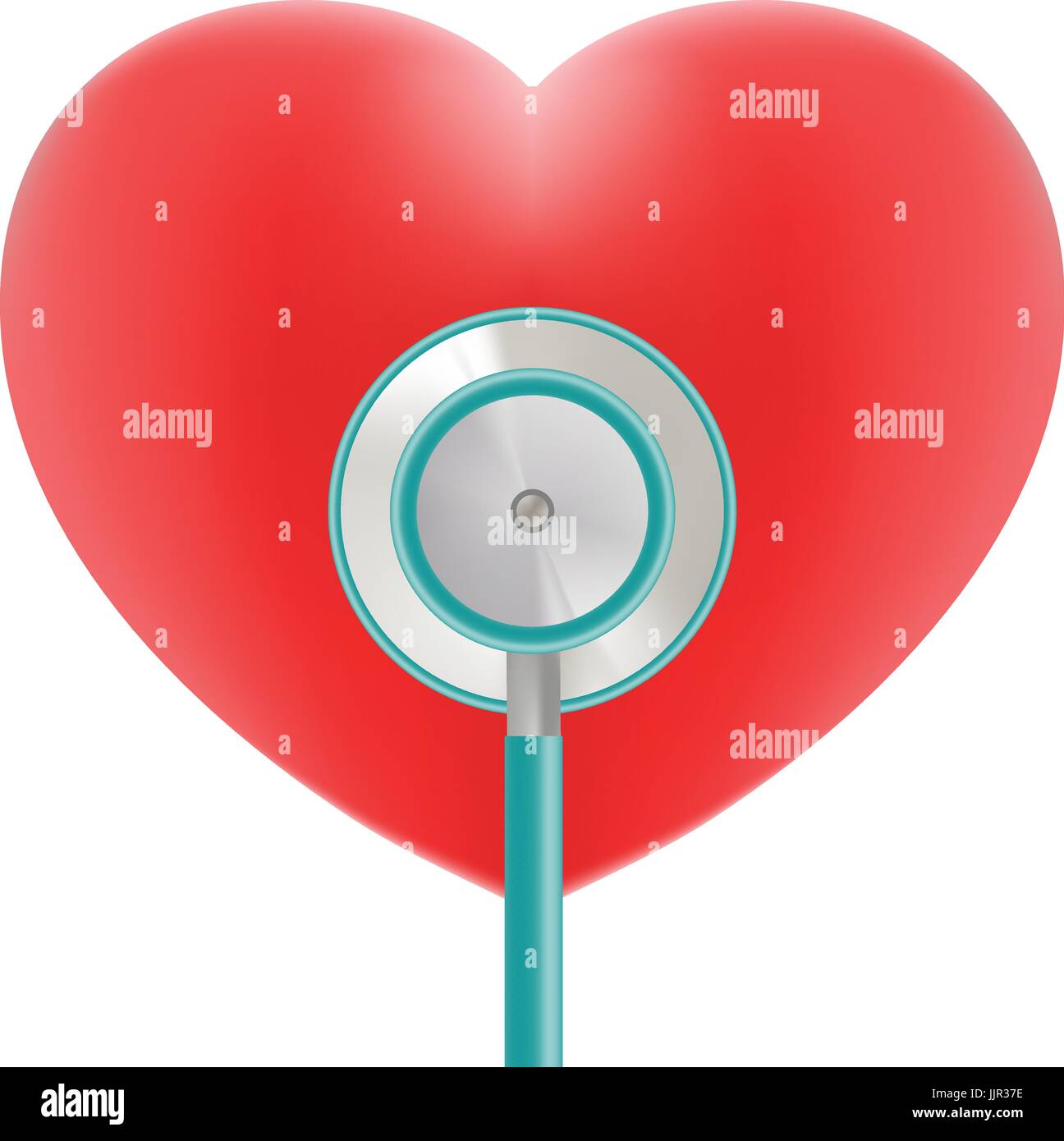 Red Heart With Stethoscope Use For Heart Medical Topic Isolated On A ...