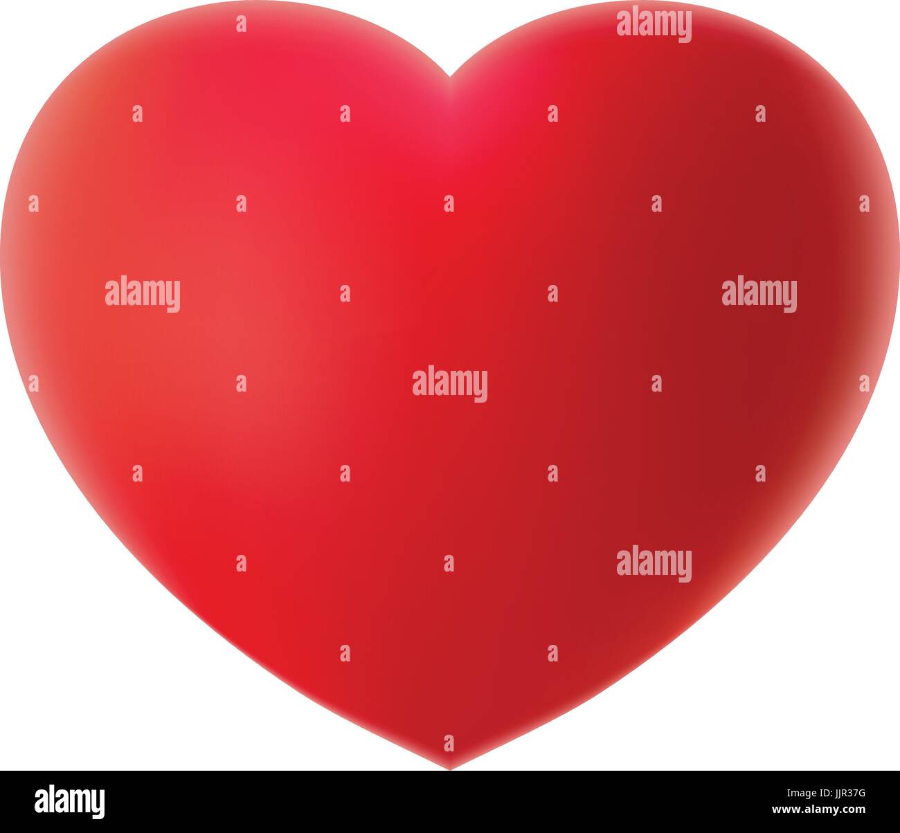Big Red 3D Heart On A White Background. Realistic Vector Illustration ...