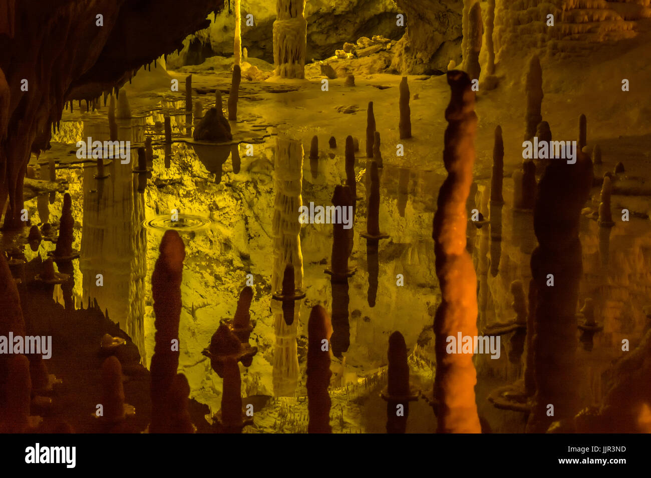Frasassi Caves, Italy, Ancona, Region Marche. Formation of stalagmites ...