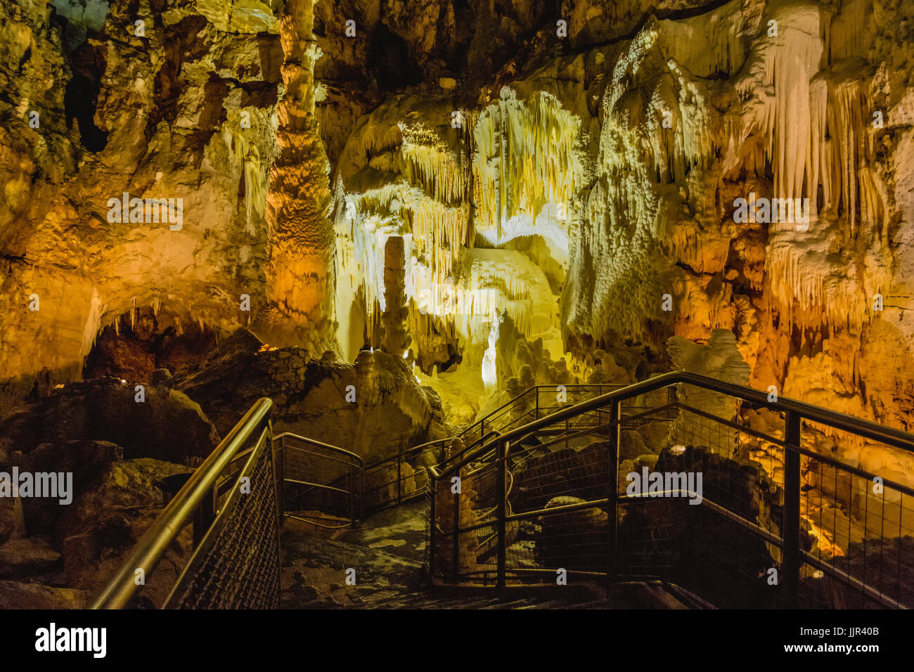 Frasassi Caves, Italy, Ancona, Region Marche. Formation of stalagmites ...