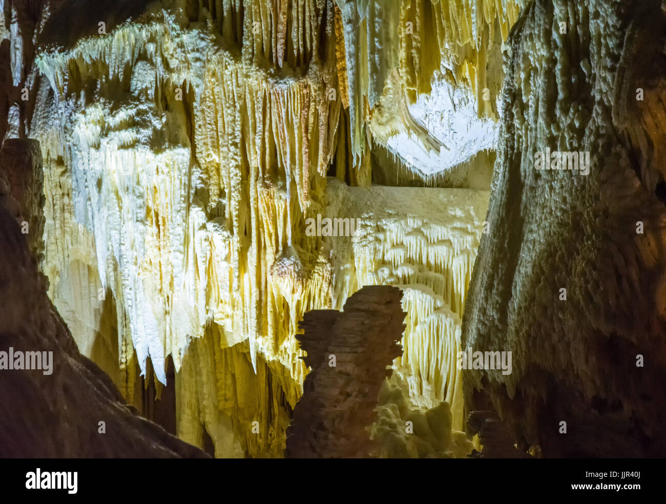 Frasassi Caves, Italy, Ancona, Region Marche. Formation of stalagmites ...