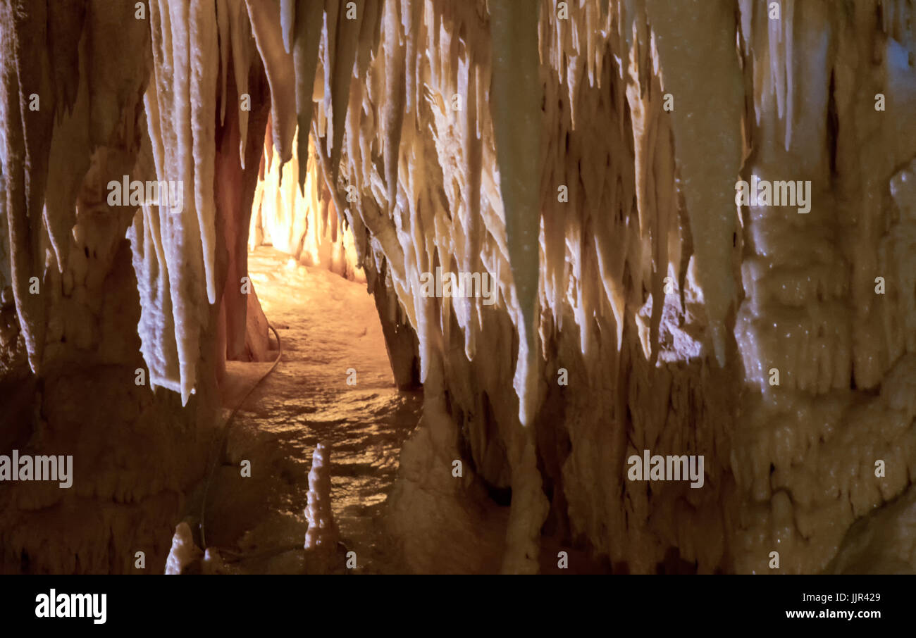 Frasassi Caves, Italy, Ancona, Region Marche. Formation of stalagmites ...