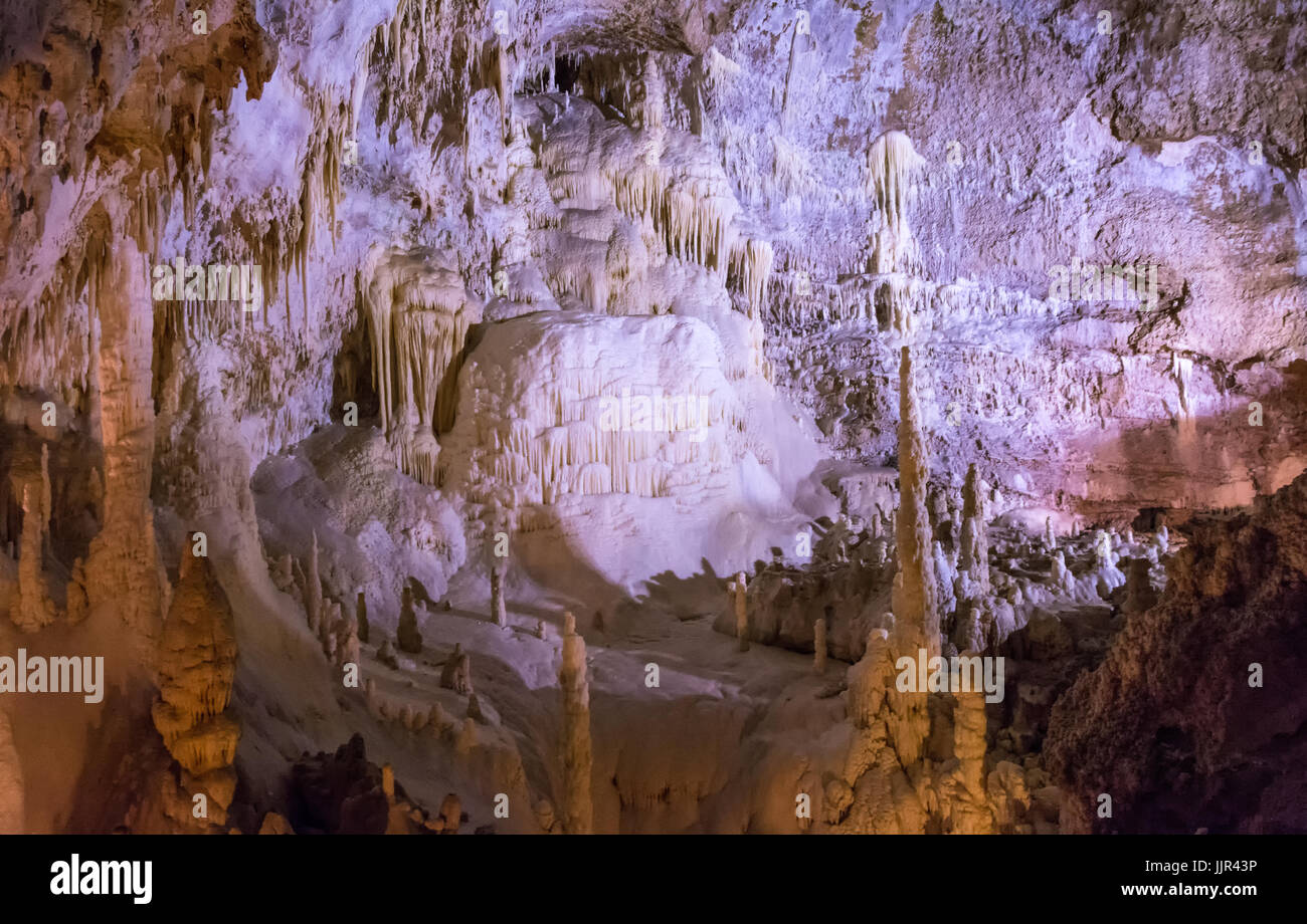Frasassi Caves, Italy, Ancona, Region Marche. Formation of stalagmites ...