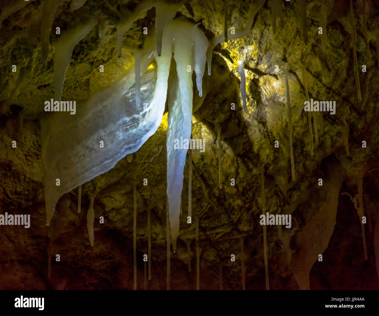 Frasassi Caves, Italy, Ancona, Region Marche. Formation of stalagmites ...