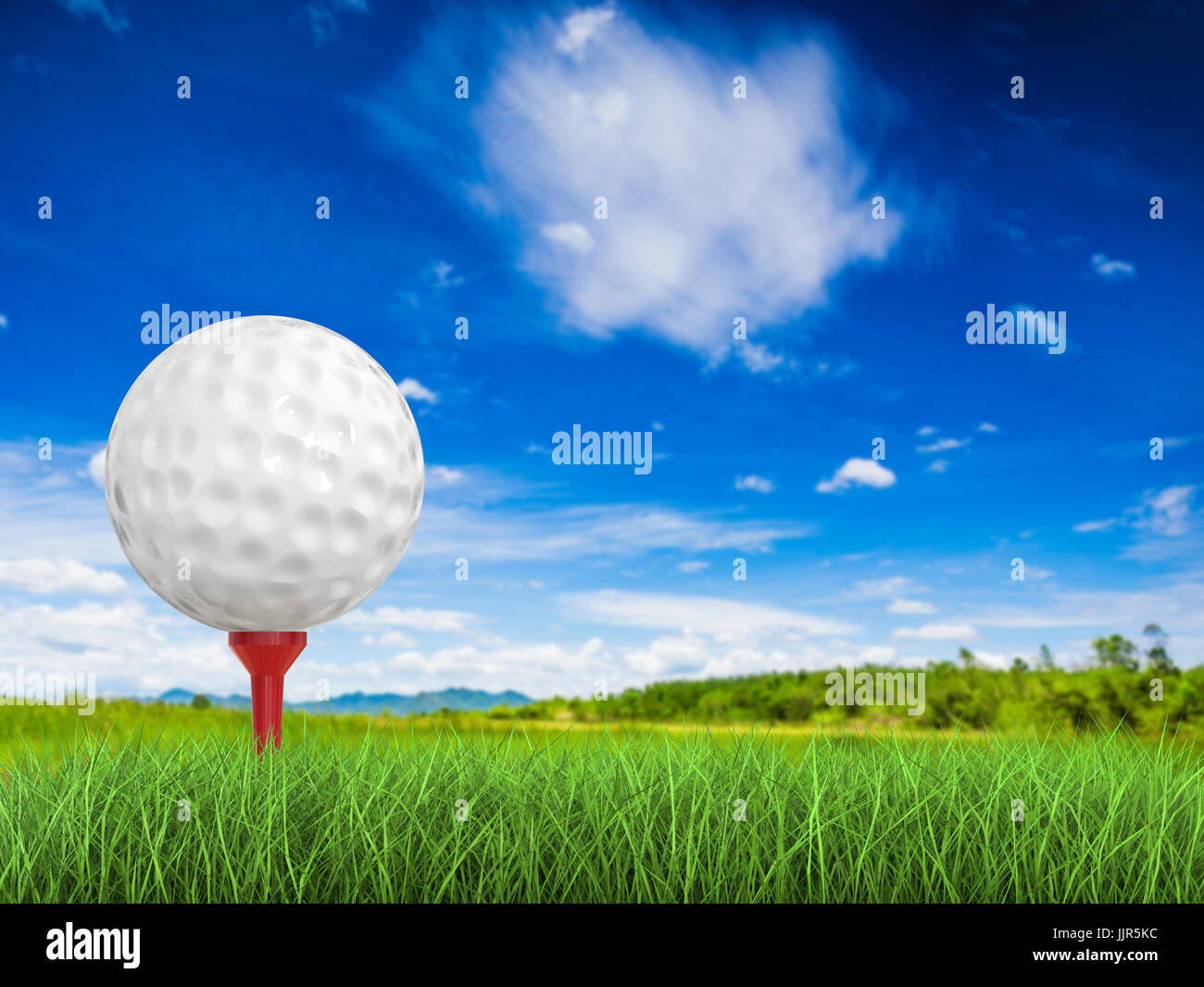 3d rendering golf ball on tee side view Stock Photo - Alamy