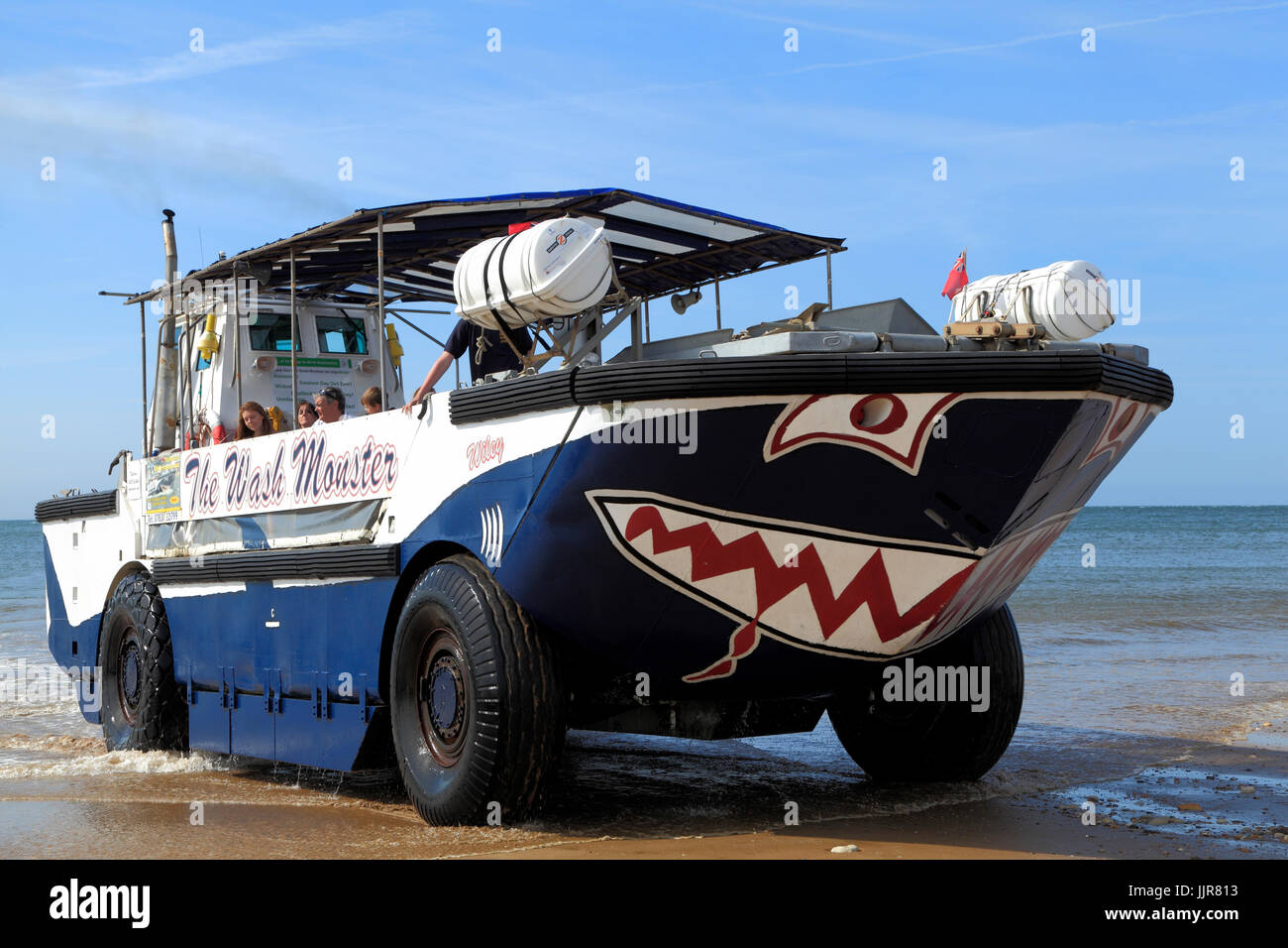 The Wash Monster, pleasure craft, Hunstanton beach, Norfolk, England ...