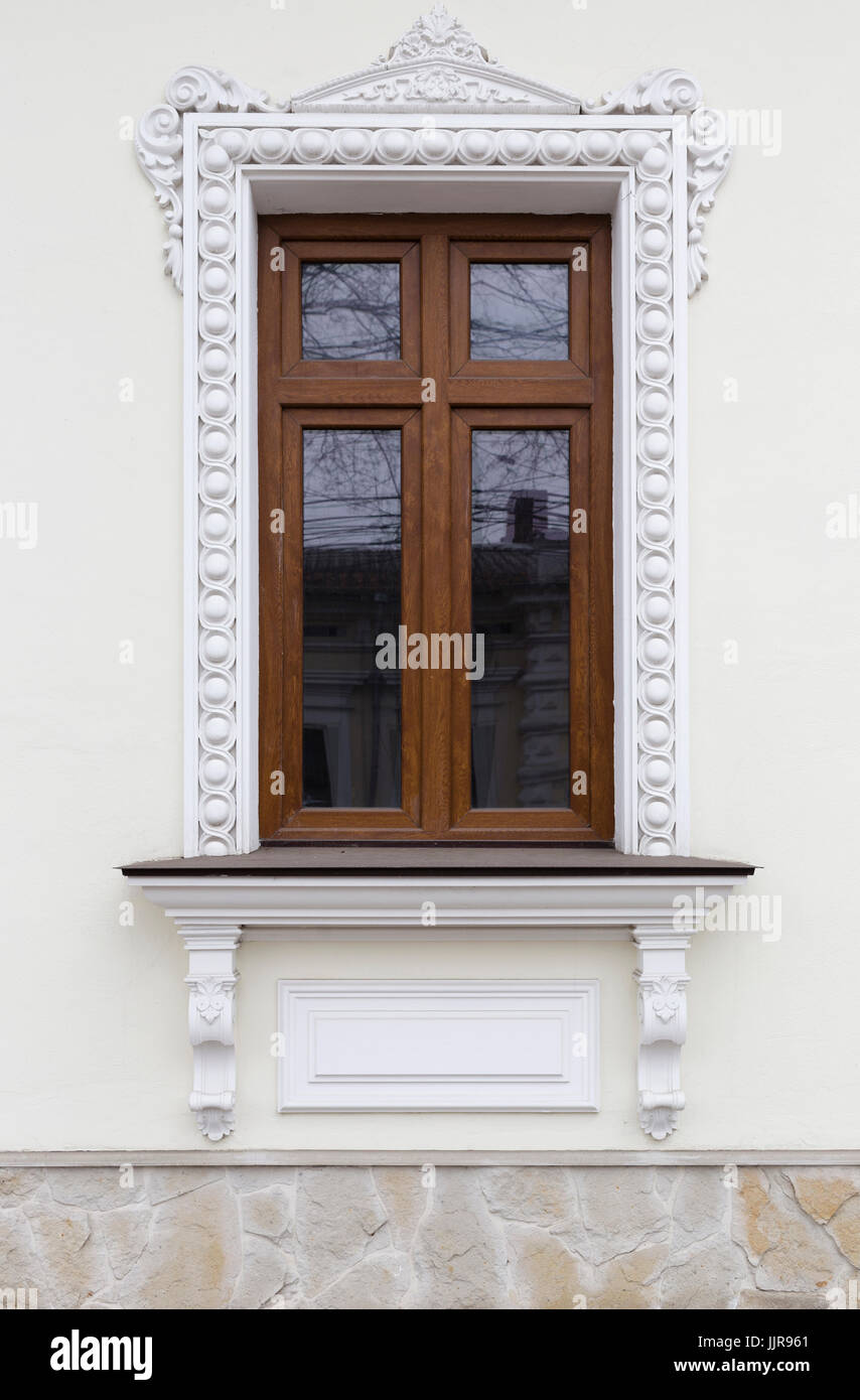 Window on the wall. Vertical located of the picture Stock Photo - Alamy