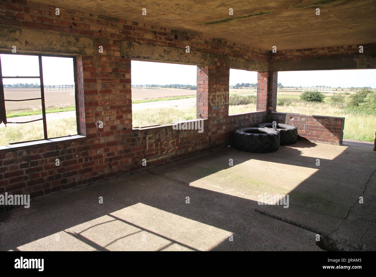 disused world war two airfield control tower , RAF Coleby grange ...